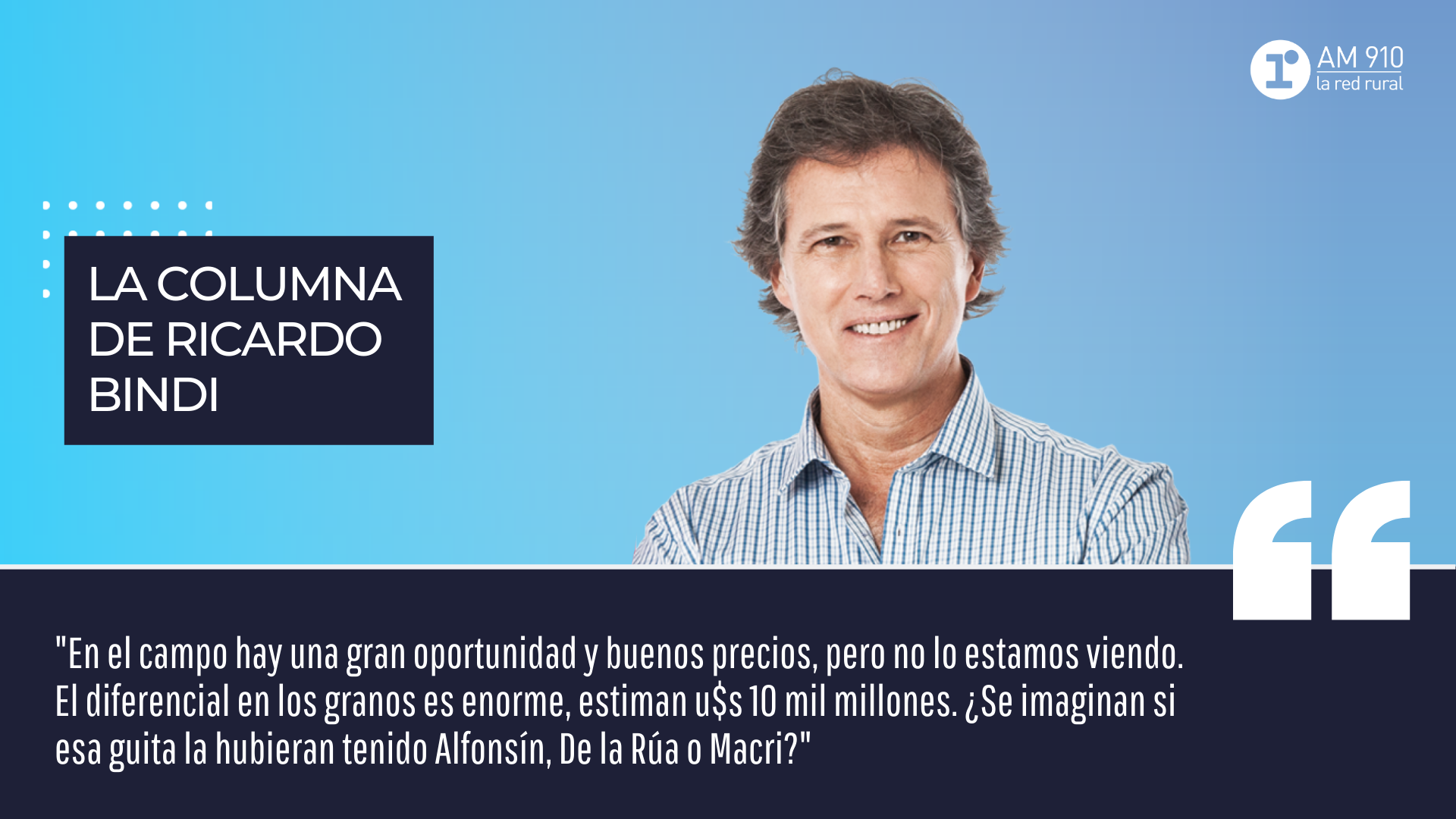Columna Ricardo Bindi - "Con un campo potente, ¿podemos caer para ...